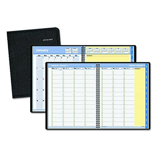 AT-A-GLANCE 7695005 QuickNotes Weekly/Monthly Appointment Book, 8 1/4 x 10 7/8, Black, 2016