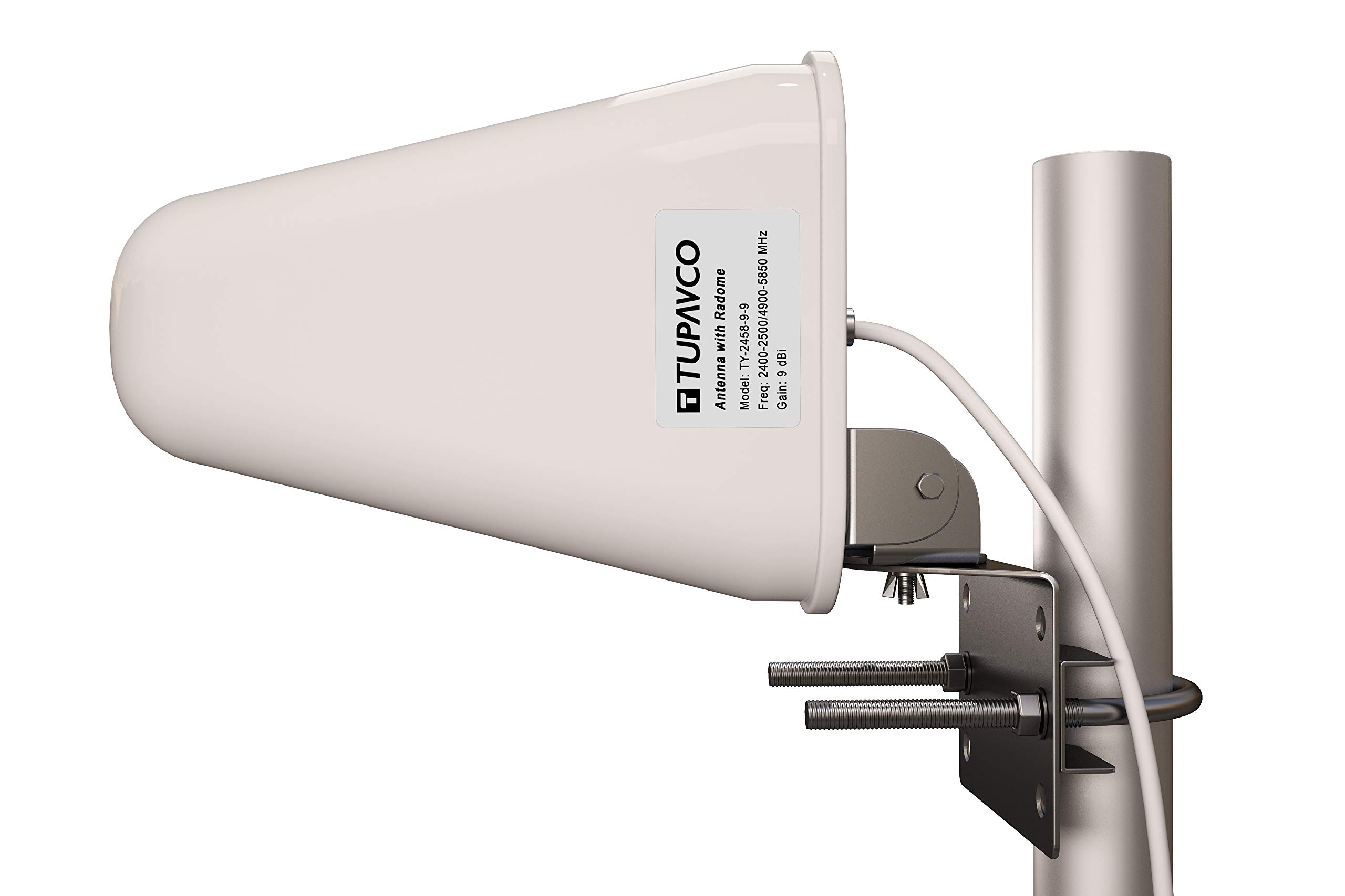Tupavco DB541 WiFi Antenna Dual Band - (2.4GHz) and (5GHz/5.8GHz) 9DBI - Medium Range Directional (not-Yagi) Wireless LAN Network Antenna, White