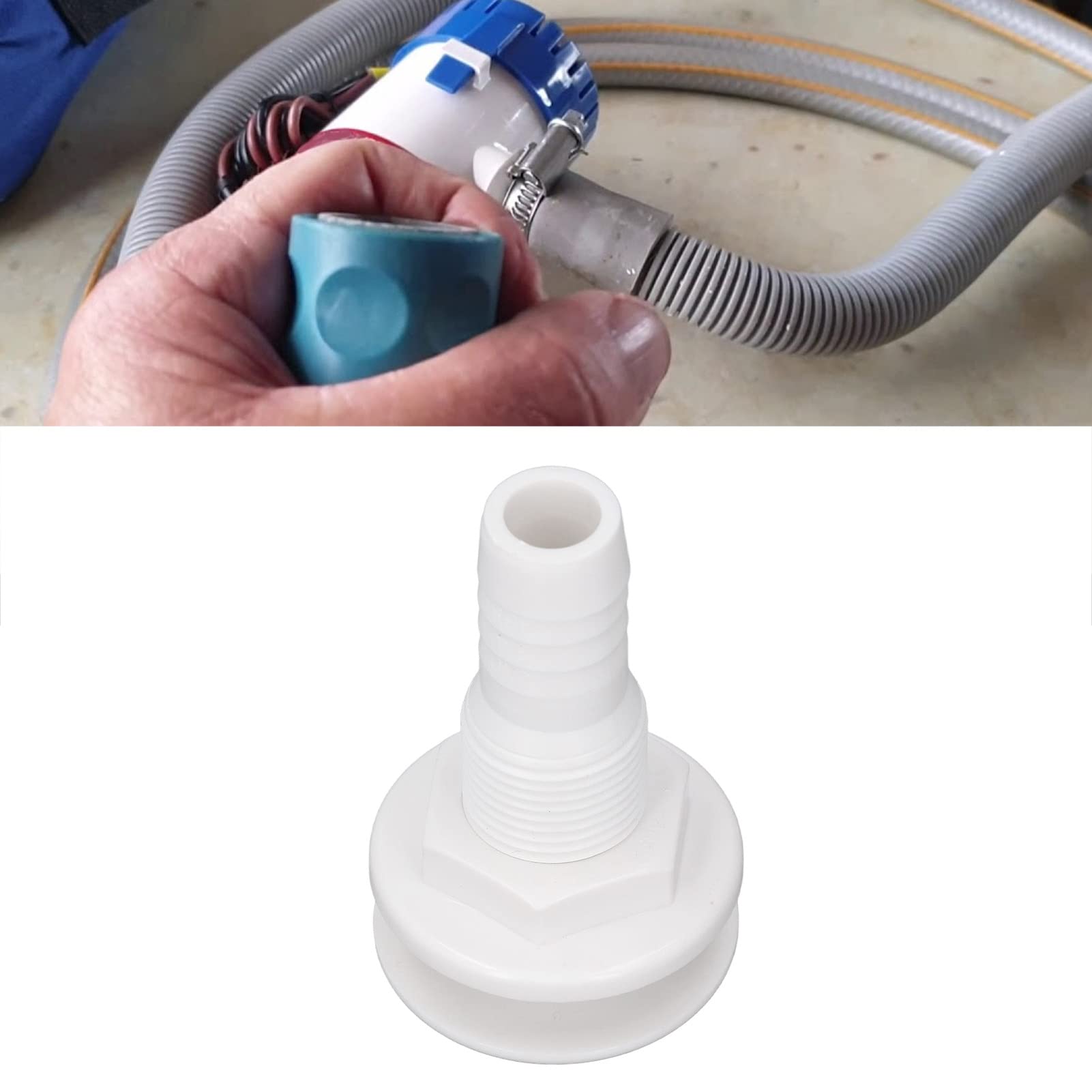 Bilge Pump Hose Installation Kit,3/4in Bilge Pump Hose Installation Kit with 6ft PVC Hose Rust Proof Kink Replacement for Marine Boat Yachts