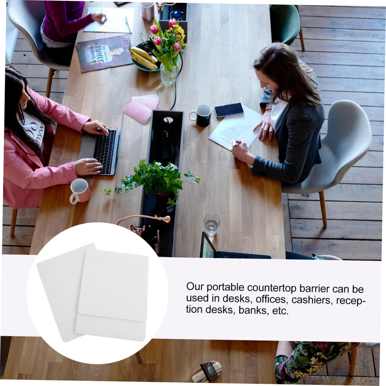 Amosfun 2pcs Portable Office Desk Desktop File Holder Desk Dividers Divide Board for Desk Protective Privacy Sneeze Guard Panel Desktop Classroom Dividers Plastic Screen Student Partition