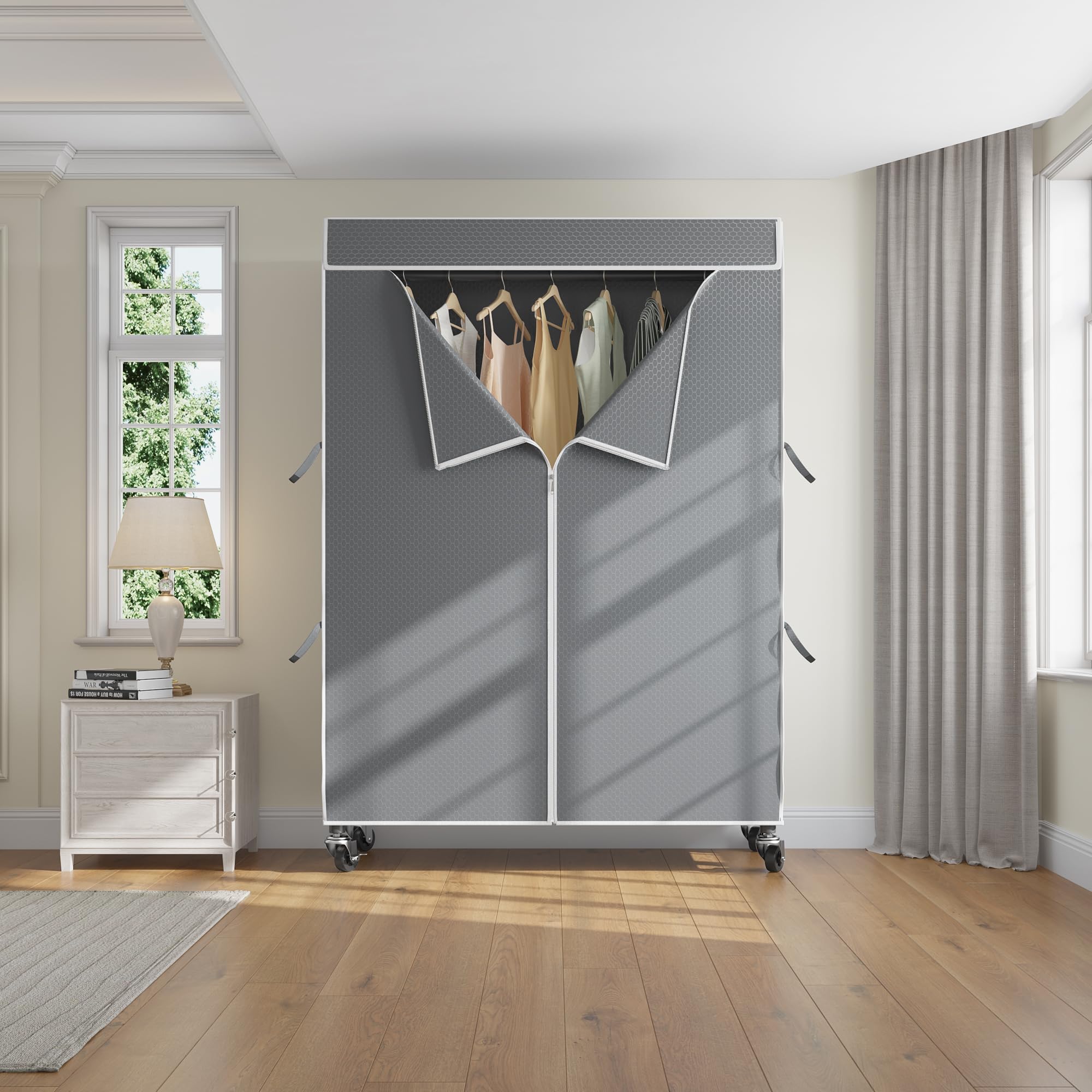 VIPEK Grey Upgarded Polyester Cover, Only fit V12 Garment Rack, 46.1" L x 18.5" W x 77.6" H