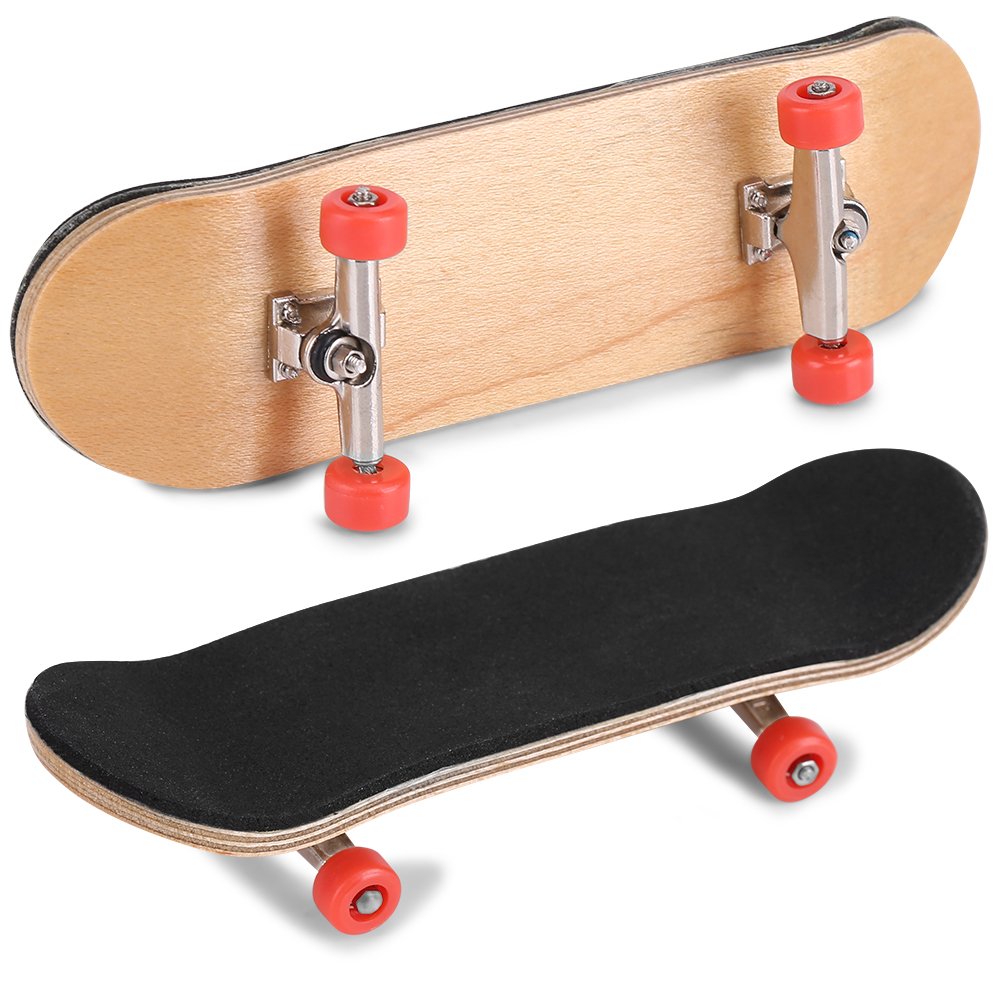 Yencoly Professional Mini Fingerboards,1Pc Maple Wooden+Alloy Fingerboard Finger Skateboards with Box Reduce Pressure Kids Gifts Finger Skateboard