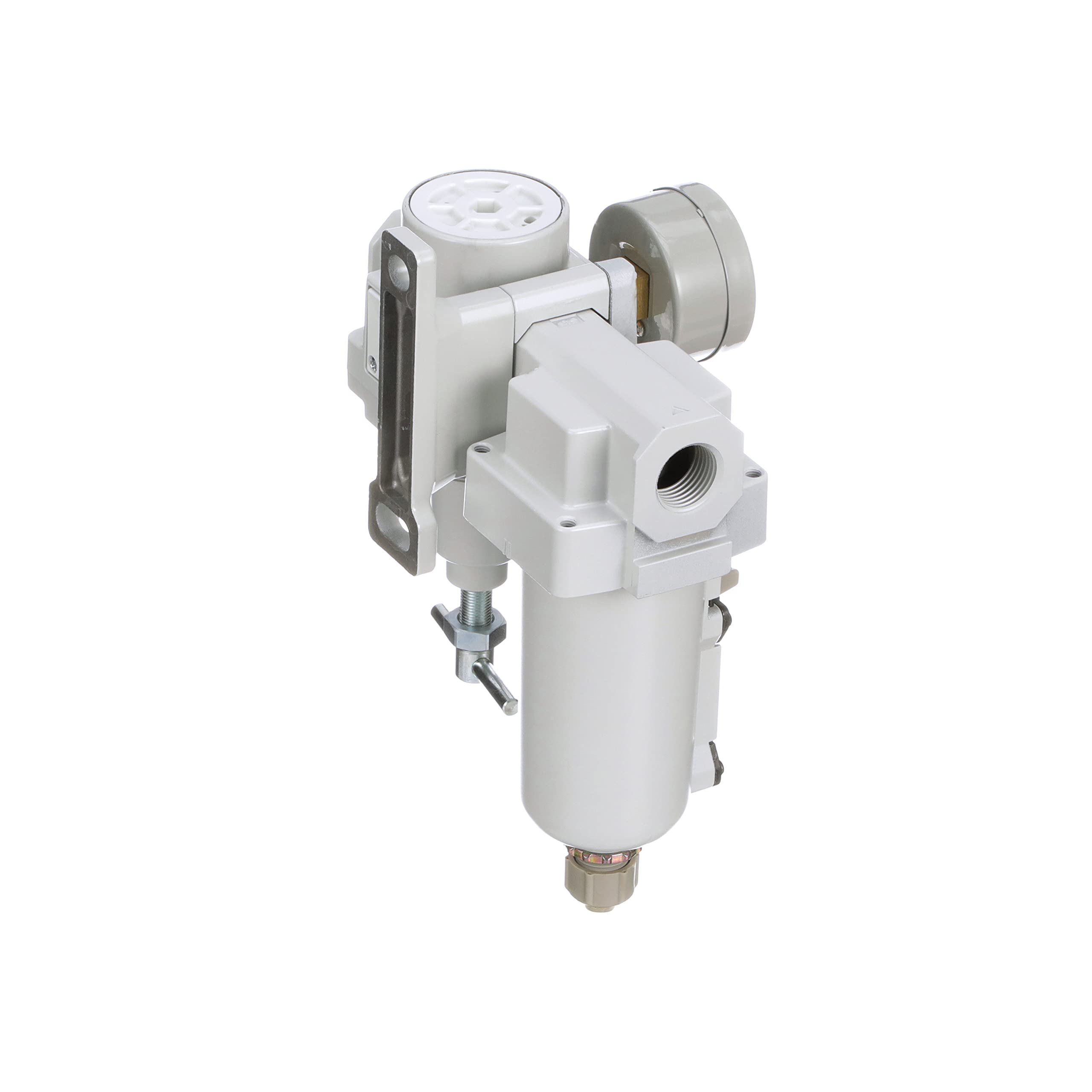 PneumaticPlus SAU420T-N04G-MEP Compressed Air Filter Regulator Combo 1/2" NPT -T-Handle, Manual Drain, Metal Bowl