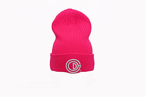 GOD CREATED 3D Logo Rib Knit Beanie (Hot Pink)