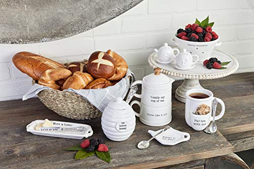 Mud Pie Circa Thanksgiving Butter Dish, White
