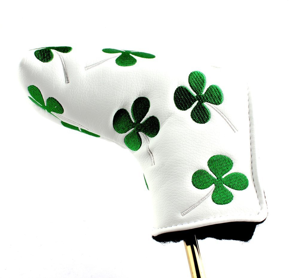 Baby flower Golf Green Clover Black Inside White Putter Cover Headcover For Scotty Cameron Ping blade