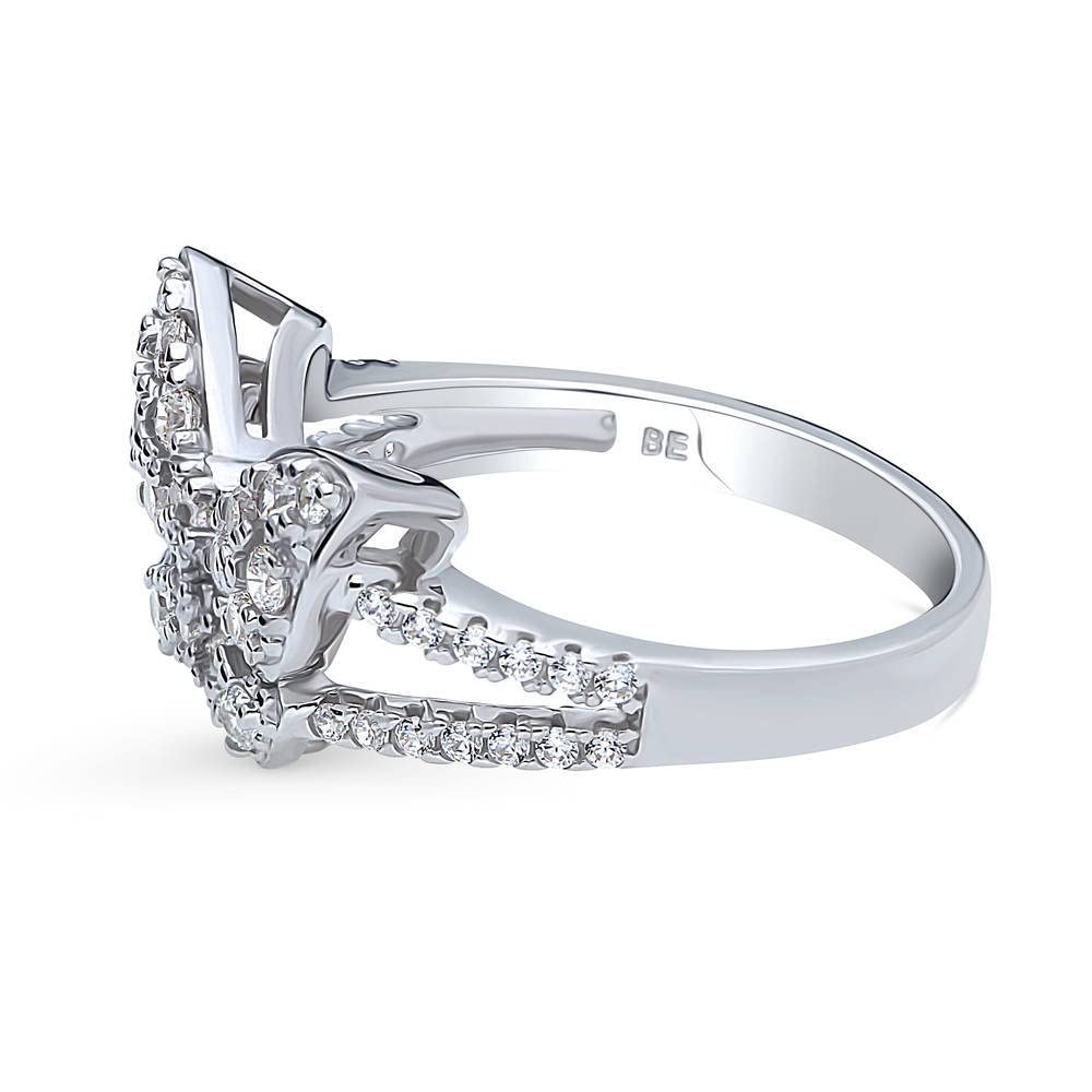 BERRICLE Sterling Silver Butterfly Cubic Zirconia CZ Fashion Ring for Women, Rhodium Plated Size 6