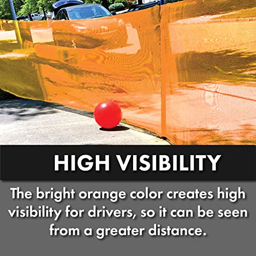 Play It Safe Driveway Net, Orange β Removable Safety Netting, Fits Driveways up to 25β Wide, Kid Safe Barrier Net with Bright Orange Color for High Visibility, RPDN26