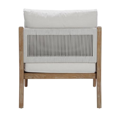 Nathan James Kayden Bohemian 3-Piece Patio Conversation Set, Outdoor Loveseat Set with Removable Cushion Covers, Solid Acacia Wood Patio Loveseat and Chairs, Light Brown