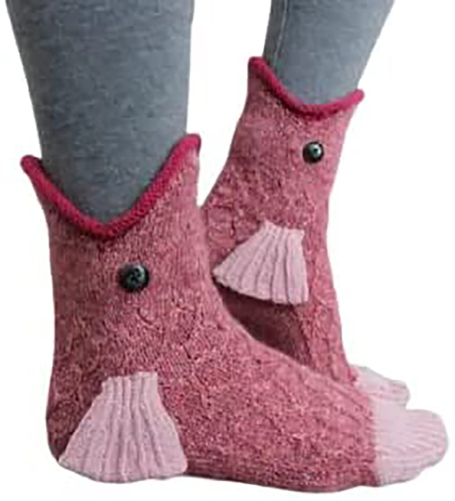Linzhouzhiguang Knit Socks Unisex Novelty Shark Crocodile Shape Floor Winter Home Warm Socks (Fish)