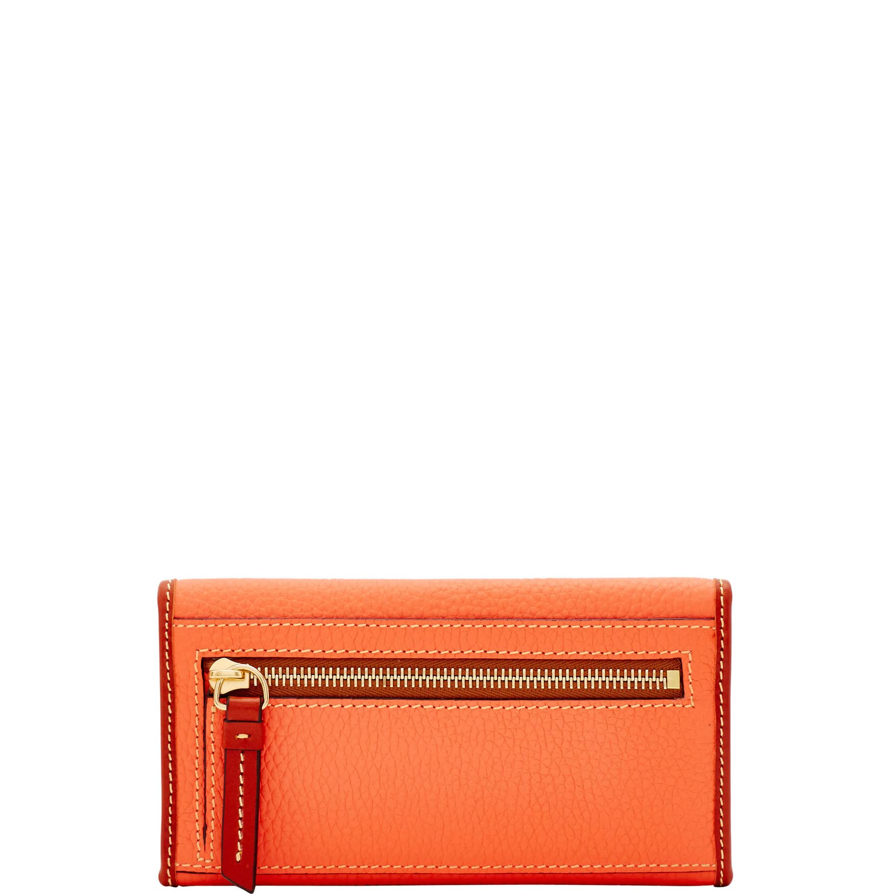 Dooney & Bourke Women's Continental Clutch in Pebble Grain Leather, Trifold Wallet with Multiple Card Holder, Red