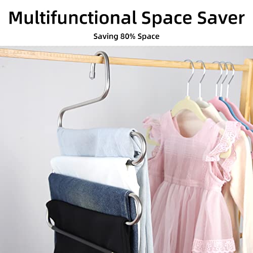 Pant Hangers Space Saving - 10 Pcs Black Pants Hangers S Hangers for Jeans Hangers for Closet
