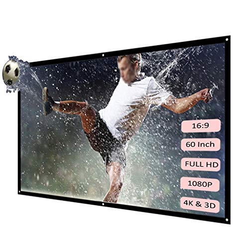 APAINI 60/72/84/100/120 Inch Projector Screen 16:9 White Dacron Diagonal Video Projection Screen Wall Mounted for Home Theater Movie (Size : 120 inch)
