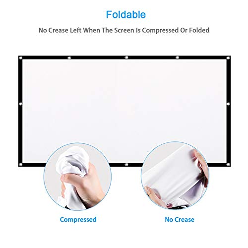 APAINI 80/100/120/150 Inch Portable Projector Screen 16:9 Projection Screen Foldable Thick Durable for Outdoor Home Theater (Size : 60 inch)