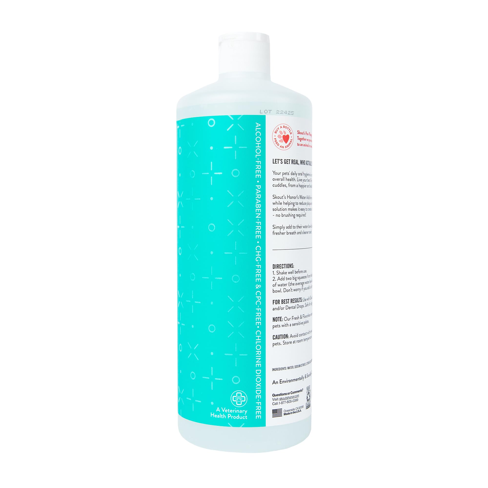 SKOUT'S HONOR Fresh & Flavorless Water Additive - VOHC Accepted for Tartar Control, Freshens Breath Fast, No Brushing Required, 32 oz