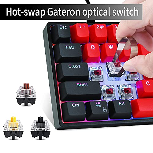 Guffercty kred Gk61 SK61 60% Mechanical Keyboard Custom Hot Swappable 60 Percent Gaming Keyboard with RGB Backlit, NKRO, Programmable for Win PC Mac (Gateron Brown, Milan)