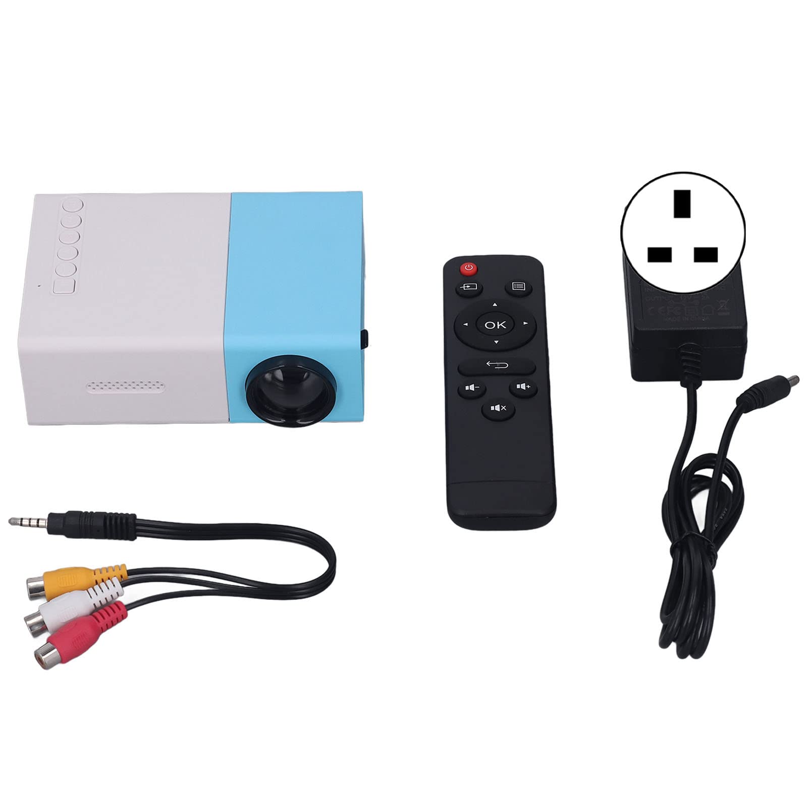 Asixxsix Mini Projector, 1080P HD Portable Movie Projector with Inbuilt Speaker, Multimedia Home Theater Video Projector Compatible with Laptop Phone Camera TV Box Game, Diffuse Reflection
