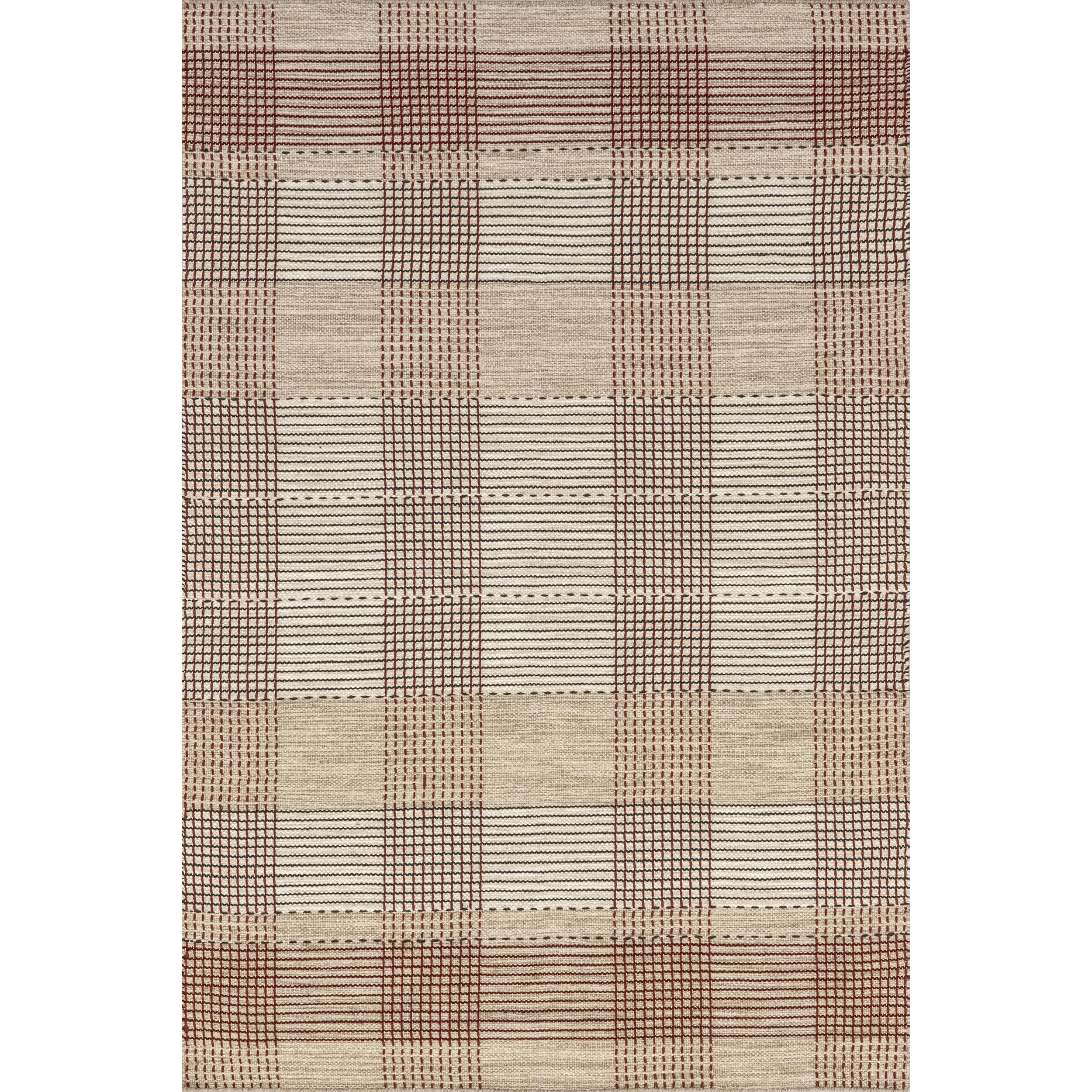 Rugs USA x Emily Henderson Oregon Plaid Wool Area Rug, 9x12, Beige