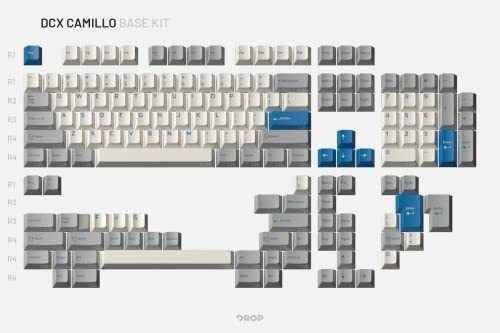 DROP DCX Camillo Keycap Set, Doubleshot ABS, Cherry MX Style Keyboard Compatible with 60%, 65%, 75%, TKL, WKL, Full-Size, 1800 layouts and More, White