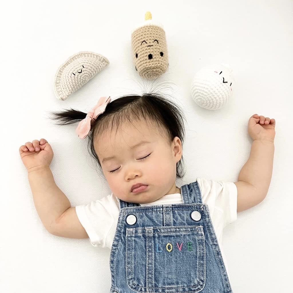 Avery & Me Dim Sum Baby Crochet Rattle - Dumpling Rattle with Steamer
