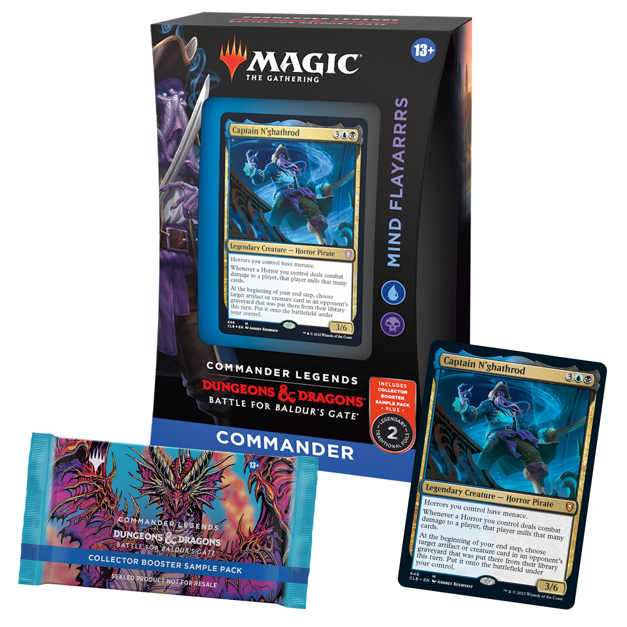 Magic: The Gathering Commander Legends: Battle for Baldurâs Gate Commander Deck â Mind Flayarrrs + Collector Booster Sample Pack