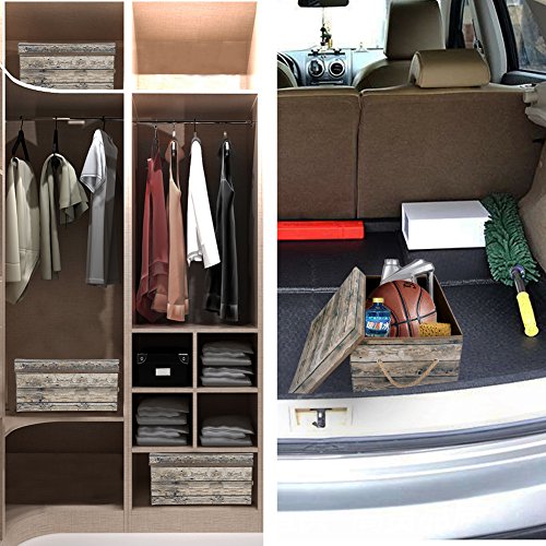 Livememory Decorative Storage Boxes with Lid, Fabric Storage Bins with Lids and Handles for Office, Bedroom, Closet, Toys. L15.7 x W11.8 x H7.9 Inches (Not Made of Wood, 2 Pack)