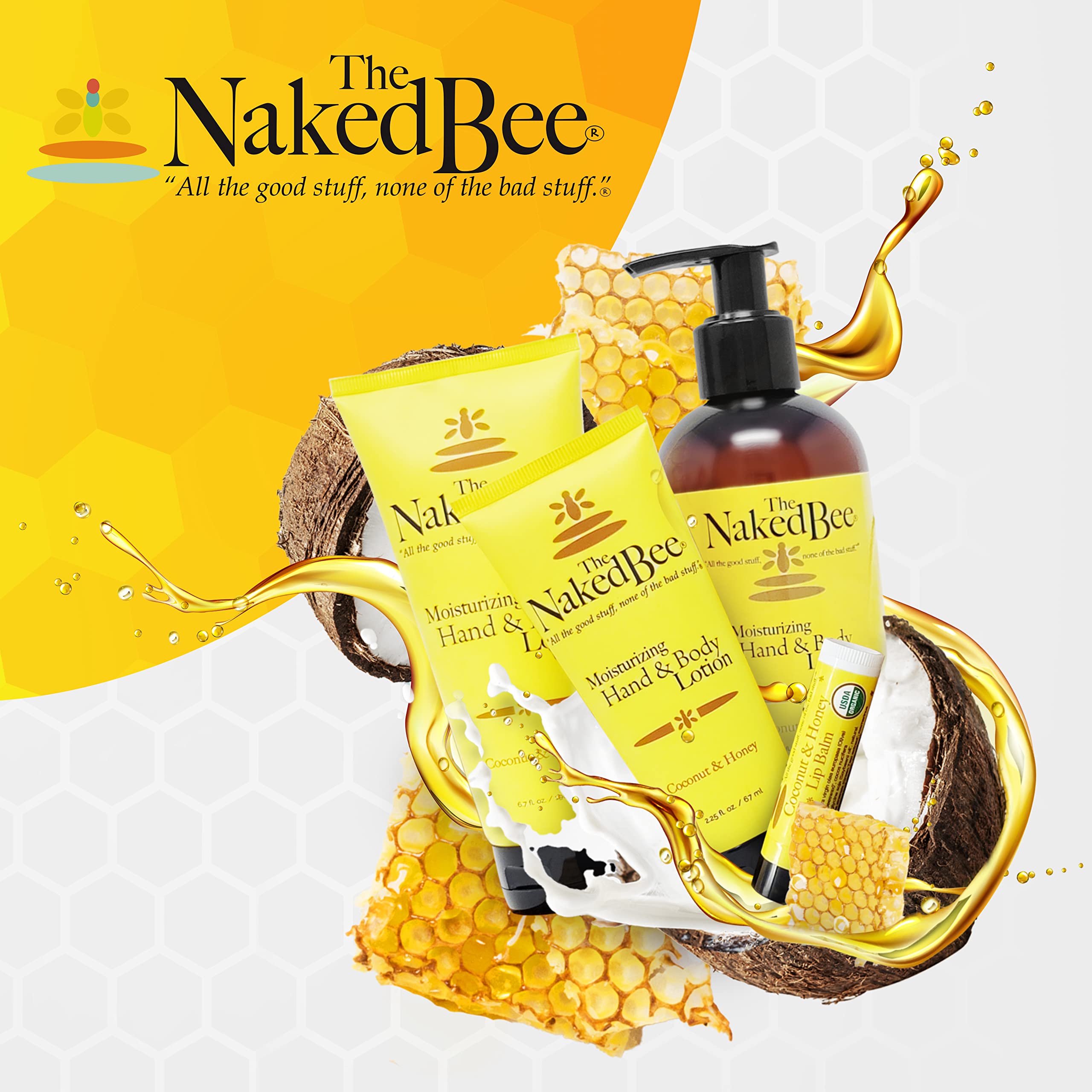 The Naked Bee Lip Balm in Orange Blossom Honey, Grapefruit Blossom, and Pomegranate & Honey (0.15 oz) - 3 Pack