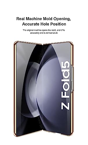 FYTON Case for Galaxy Z Fold 5 Case - Light Luxury Electroplated Frame with Patterned Glass, Built-in Screen Protector Compatible with Samsung Galaxy Z Fold 5 Case, Leopard Print