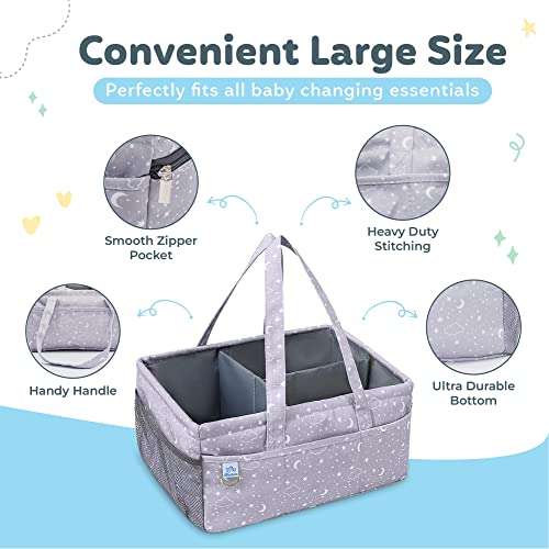 Large Baby Diaper Caddy Organizer with Nappy Changing Pad โ Baby Caddy Diaper Organizer for Changing Table, Car Storage Diaper Holder โ Baby Organizer Basket for Nursery Shower Gift Bag for Boy & Girl
