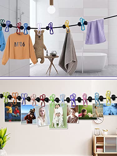 GOJUSO Elastic Clothesline for Travel 70.86 Inch Portable Camping Storage Travel Hanging Clothes Line Cool Gadgets for Rv Camp Picture