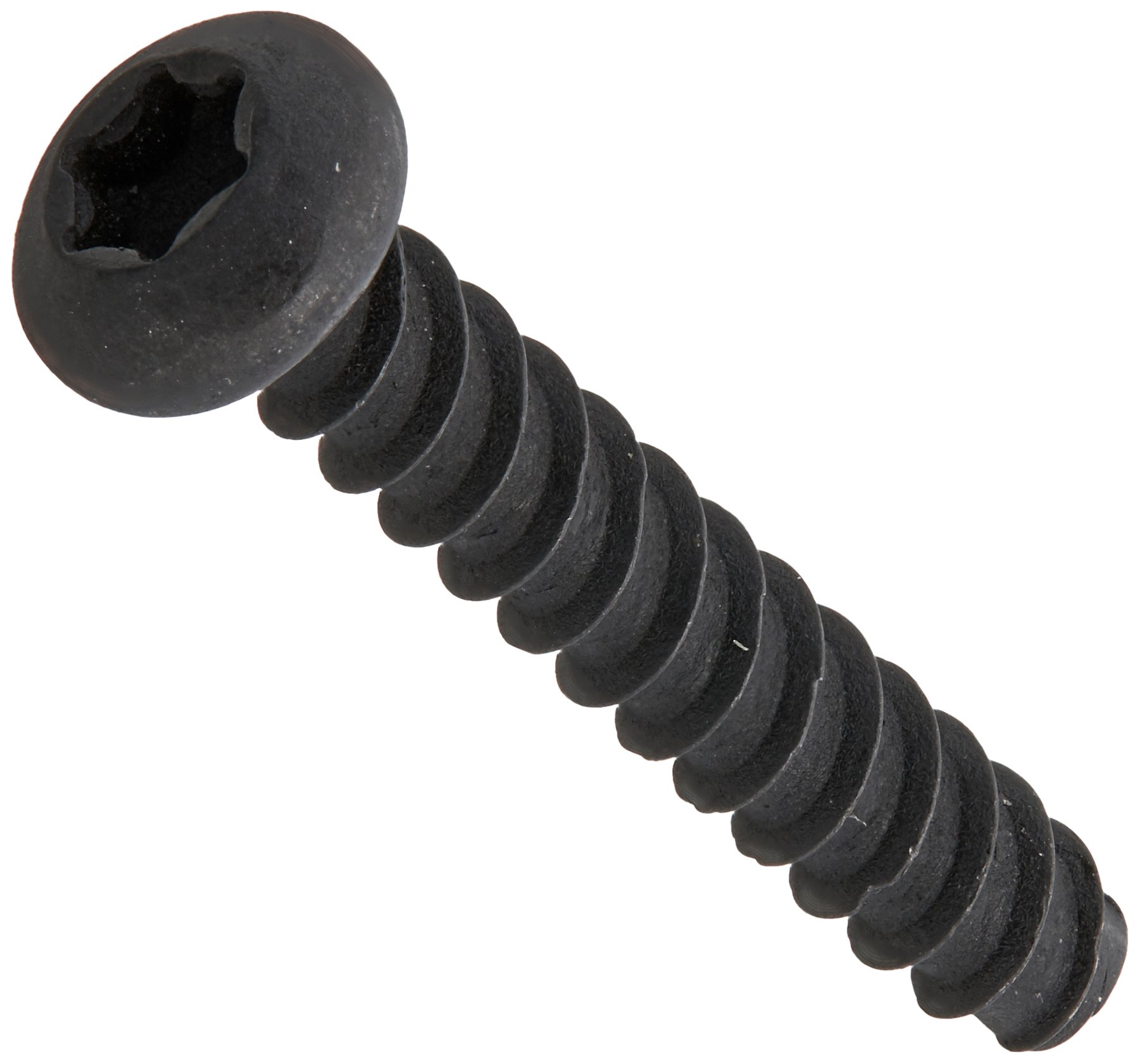 Small Parts 0412LTPB Steel Thread Rolling Screw for Plastic, Black Oxide Finish, Pan Head, Star Drive, #4-20 Thread Size, 3/4" Length (Pack of 100)