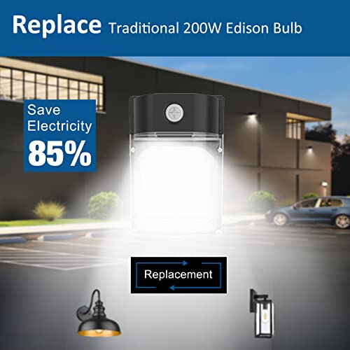 G GJIA 30W 3600LM LED Wall Pack Light, Led Wall Pack with Photocell (Dusk to Dawn), AC100-277V 5000K Wall Pack Lights Outdoor Led Wall Mount Lights for Porch Garden Garage Warehouse Security Lighting