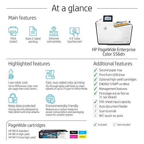 HP PageWide Enterprise Color 556dn Multifunction Duplex Printer (G1W46A)