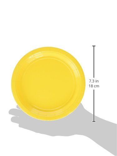 Amscan Big Party Pack Paper Luncheon Plates 7-Inch, 100/Pkg, Sunshine Yellow