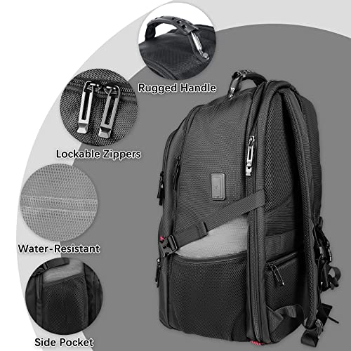 Extra Large Backpack, Travel Backpack, Laptop Backpack for Men Women, Big Backpack, 50L Water Resistant Flight Approved Business Work Computer Heavy Duty Bag with USB Port, Fits 17 Inch Laptops, Grey