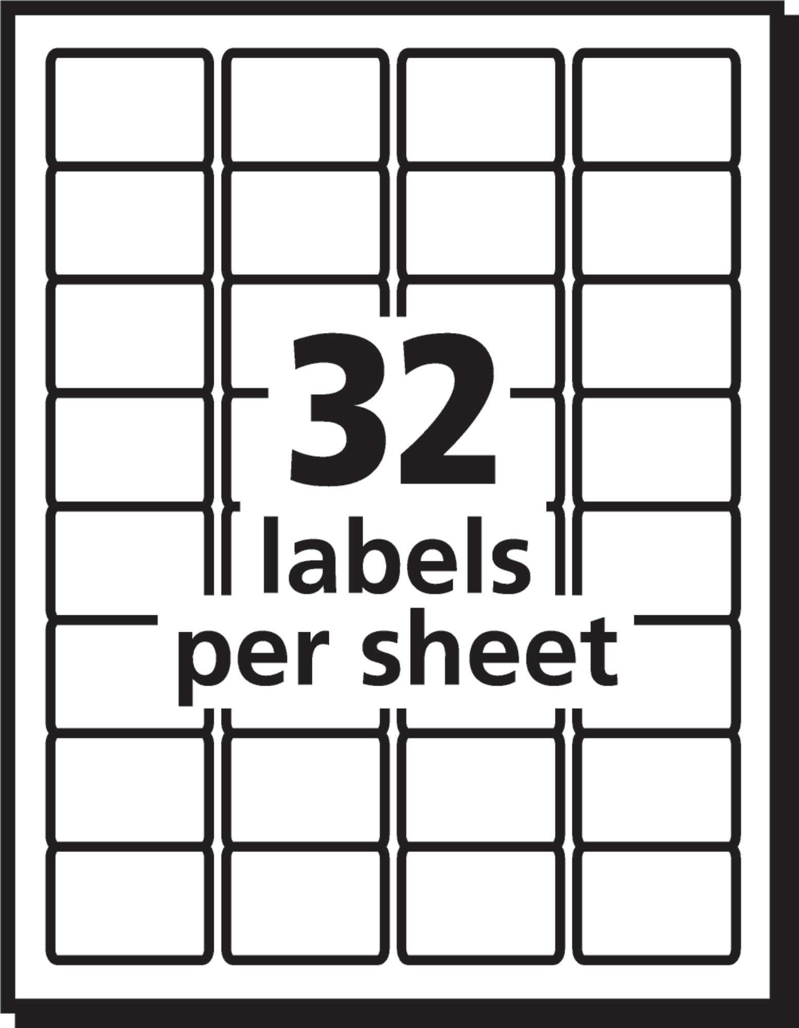 Avery Durable White Cover up ID Labels for Laser Printers, 1.25" x 1.75", Pack of 1600 (6576)