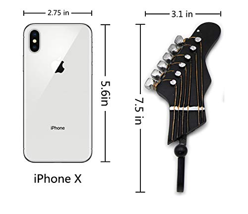 Goldblue Guitar Shaped Decorative Hooks Rack Hangers for Hanging Clothes Coats Towels Keys Hats Metal Resin Hooks Wall Mounted Heavy Duty