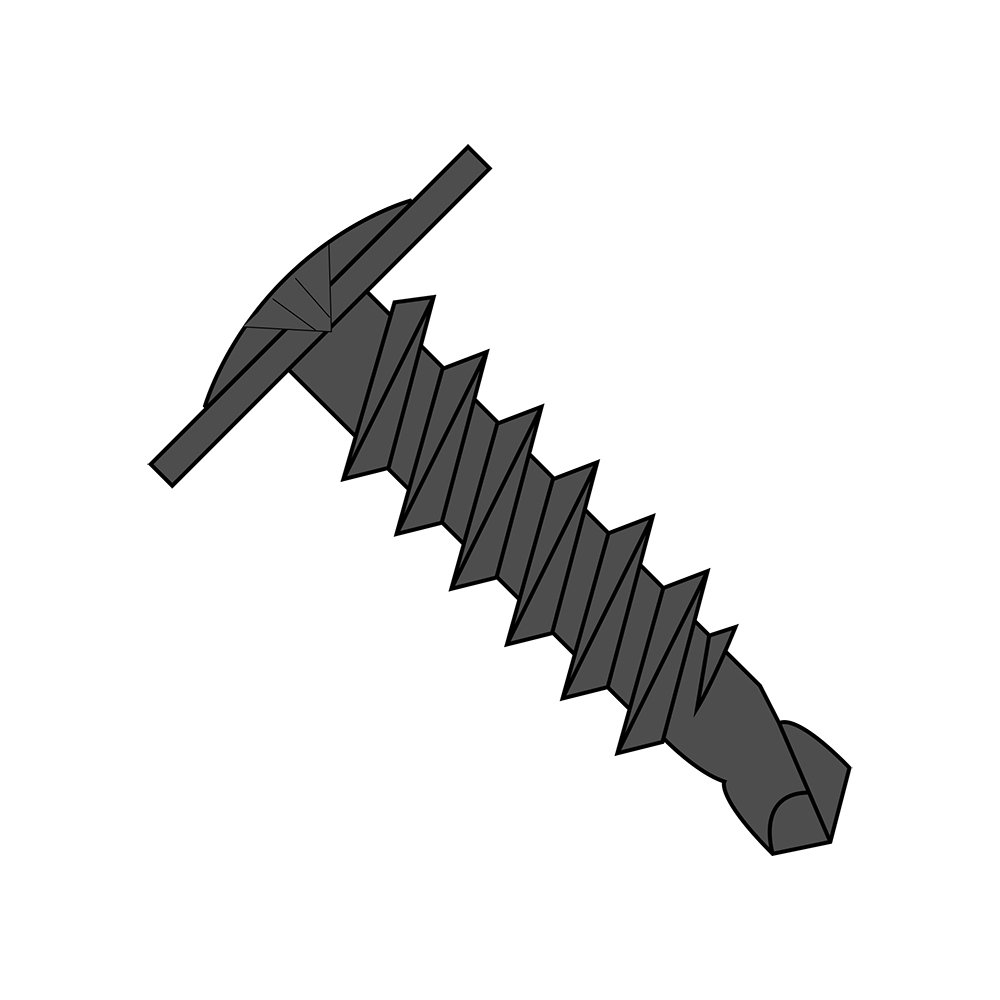 Small Parts 0816KPMB Steel Self-Drilling Screw, Black Phosphate Finish, Modified Truss Head, Phillips Drive, #2 Drill Point, #8-18 Thread Size, 1" Length (Pack of 100)