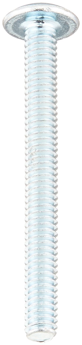 Small Parts 0826MPT Steel Truss Head Machine Screw, Zinc Plated Finish, Meets ASME B18.6.3, #2 Phillips, #8-32 Thread Size, 1-5/8" Length, Fully Threaded, Imported (Pack of 100)