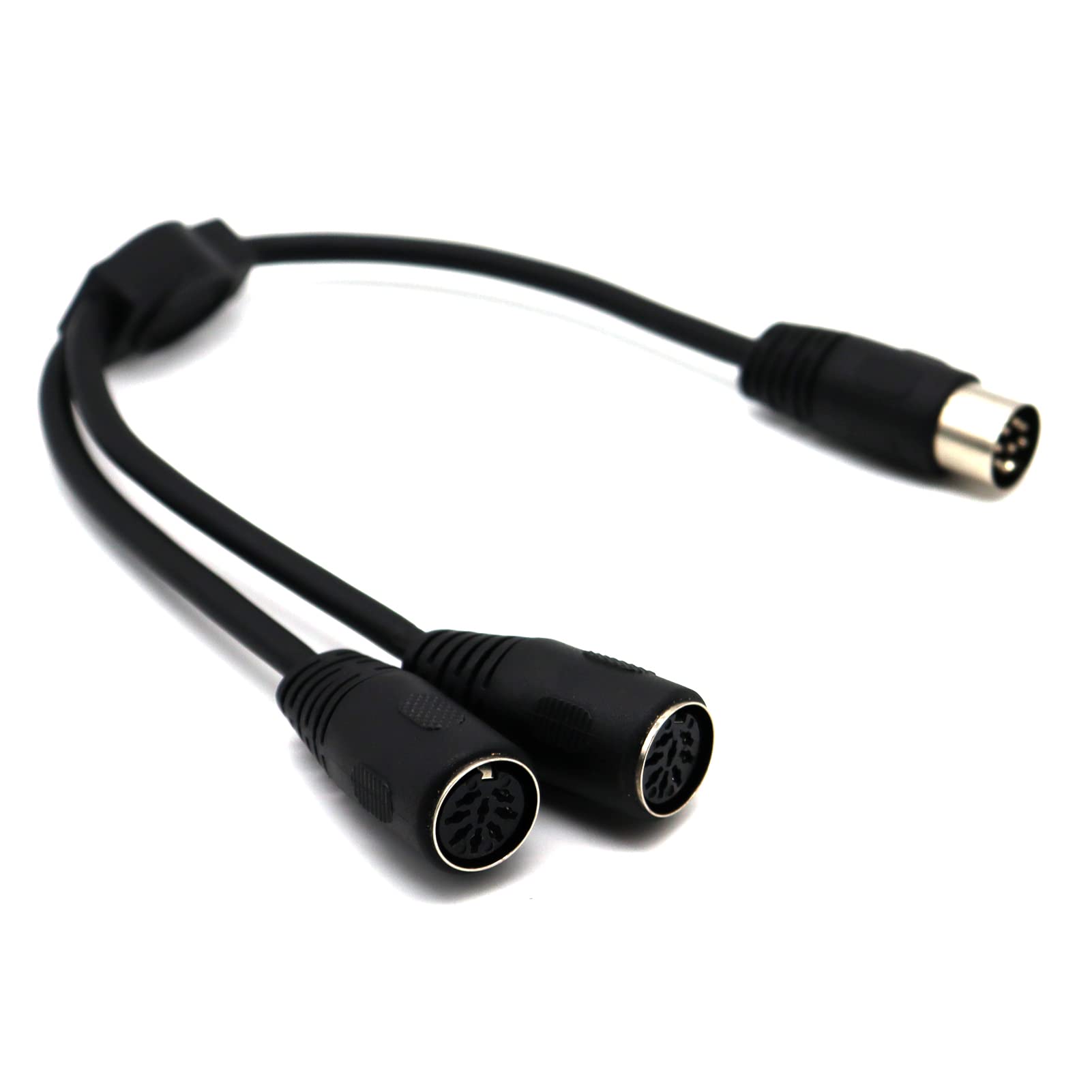 LOKEKE 8 Pin DIN MIDI Splitter Cable, 8 Pin DIN DIMI Male to 2 Din 8 Pin Female Y Cable Cord Wire Audio Socket Compatible with Bang Olufsen PowerLink MK2(8Pin to 8Pin)