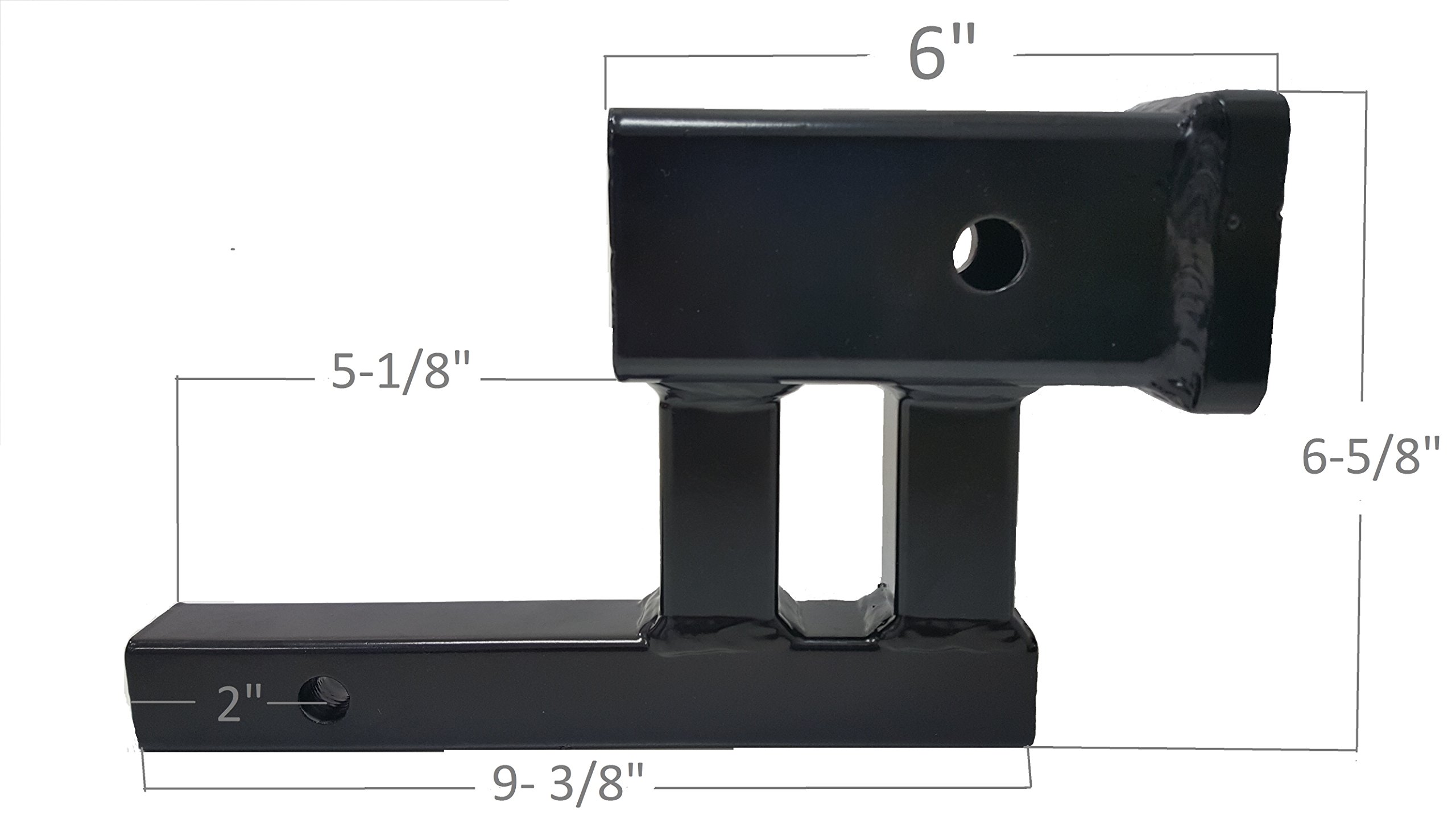 MaxxHaul 70355 1-1/4" to 2" (Fits class II only) Hitch Adapter with 4" Rise and 3-3/8" Drop
