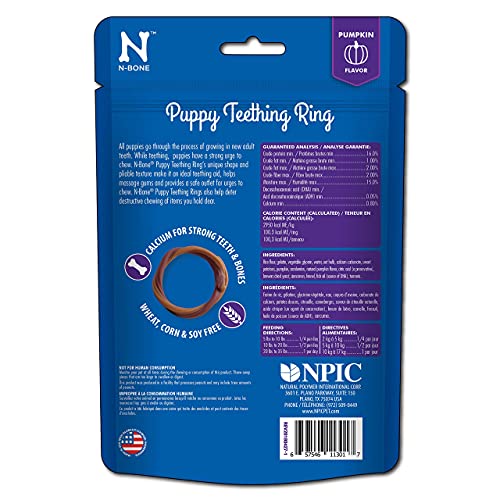 N-Bone Puppy Teething Ring Pumpkin Flavor 7.2 Oz/(6 Count)