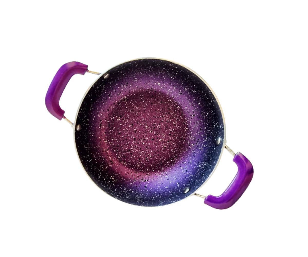 Satre Online and Marketing Mini Aluminium Induction Base Kadhai, Non Stick, Fry Pan - Puple