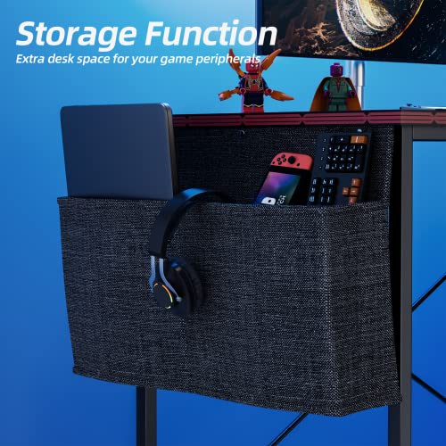 Homall L Shaped Gaming Desk, 47" Computer Desk with Carbon Fiber Surface, Home Office Writing Workstation with Space-Saving Corner, Easy to Assemble, Black