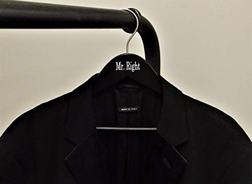 NAHANCO MRSAR20117 Bridal Hanger Set, Wooden Hangers Imprinted with Mr. Right and Mrs. Always Right, 17β (2 Piece Set)