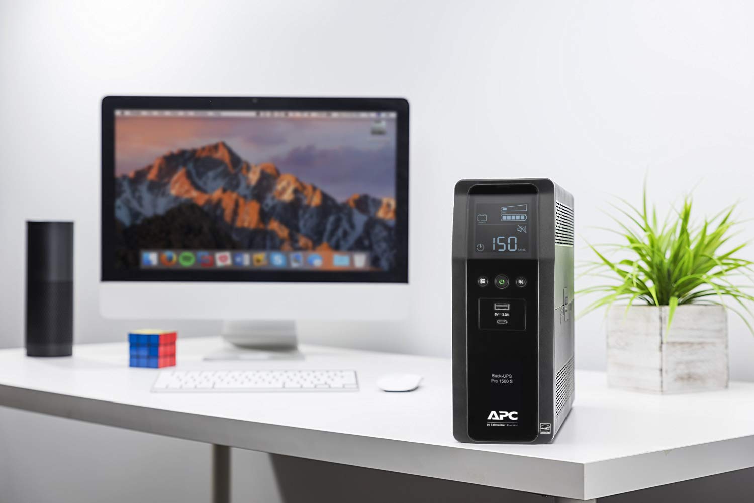 APC Sine Wave UPS Battery Backup & Surge Protector, 1500VA, APC Back-UPS Pro (BR1500MS) Bundle Including 16GB DataTraveler