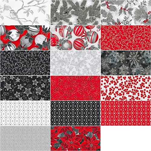 Holiday Flourish 15 2021 Scarlet Ten Square 42 10-inch Squares Layer Cake Robert Kaufman TEN-1088-42