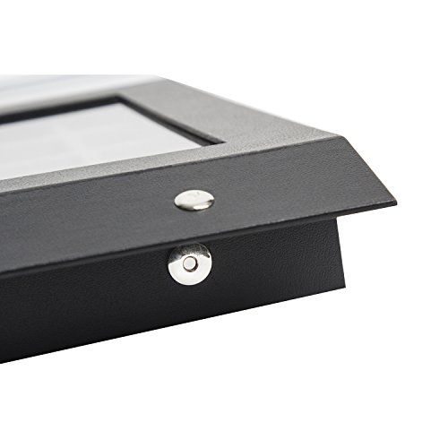 JackCubeDesign 40 Compartments Jewelry Display Tray Showcase Organizer Storage Box Slots Holder for Earring, Ring with Acrylic Cover(Black, 16.97 x 9.7 x 1.65 inches) â :MK333A