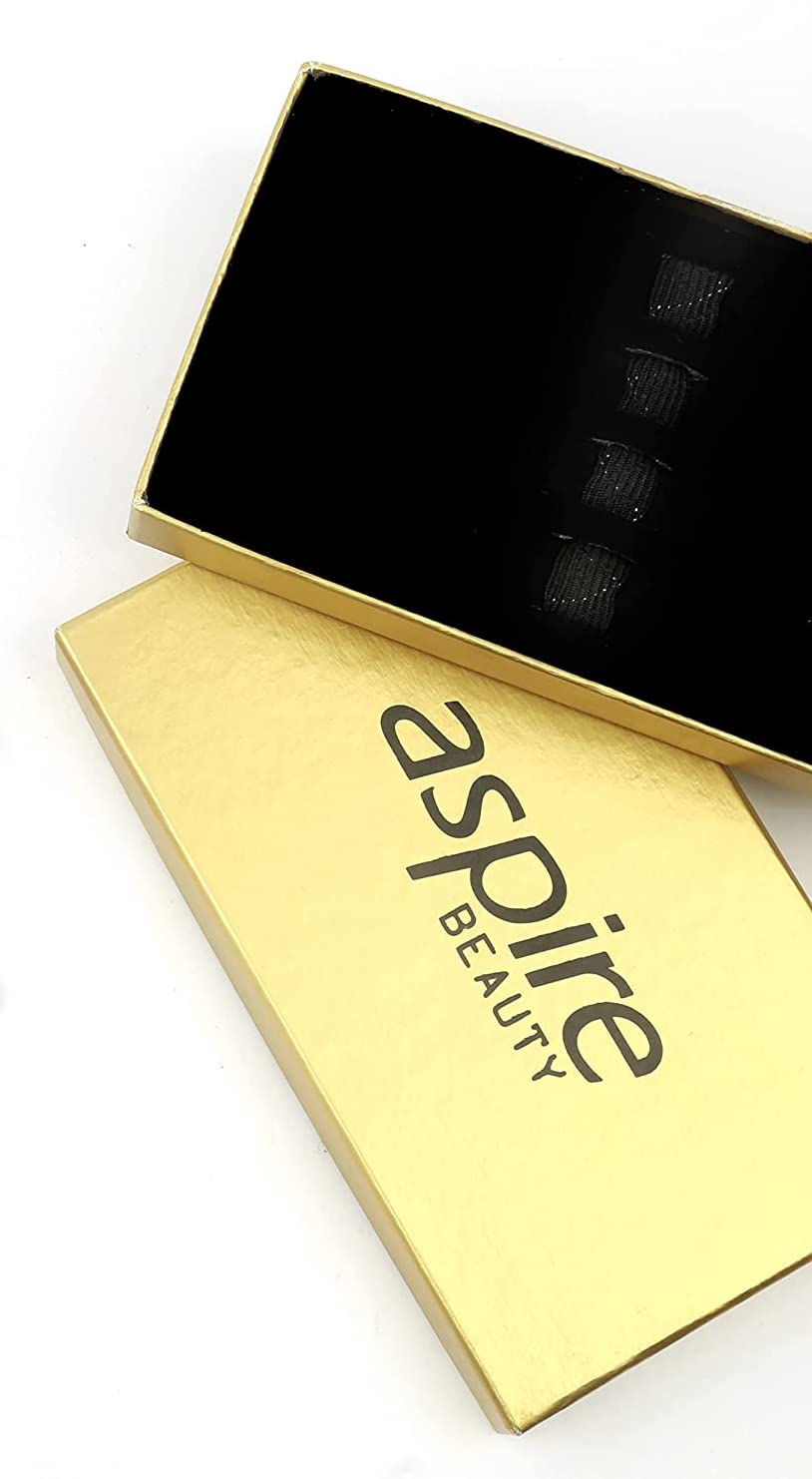 Aspire Beauty 4pc Precision Volume And Straight Eyelash Extension Tweezer Set With Diamond Grip- Made By Japanese Stainless Add To Your Lash Kit(gold)