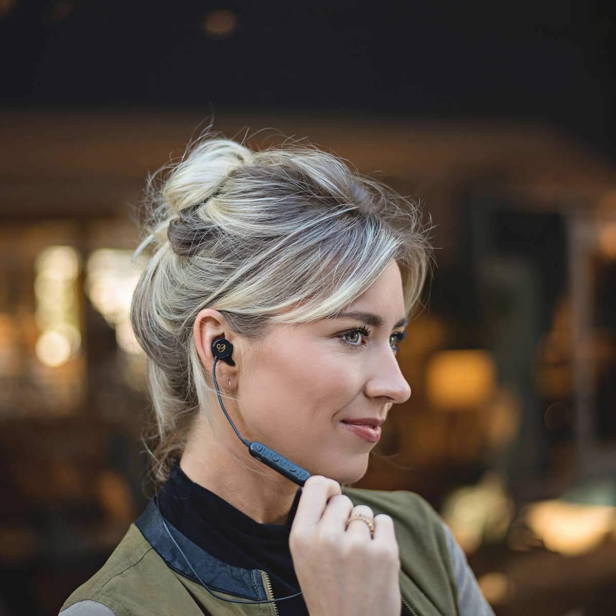 Origaudio Budsies Wireless Earbuds with Microphone - Includes Wire for Non-Bluetooth Devices (Black)